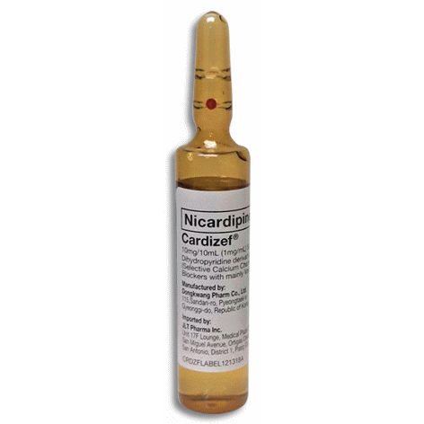 CARDIZEF Nicardipine Hydrochloride 10mg / 10mL (1mg / 1mL) Solution for ...